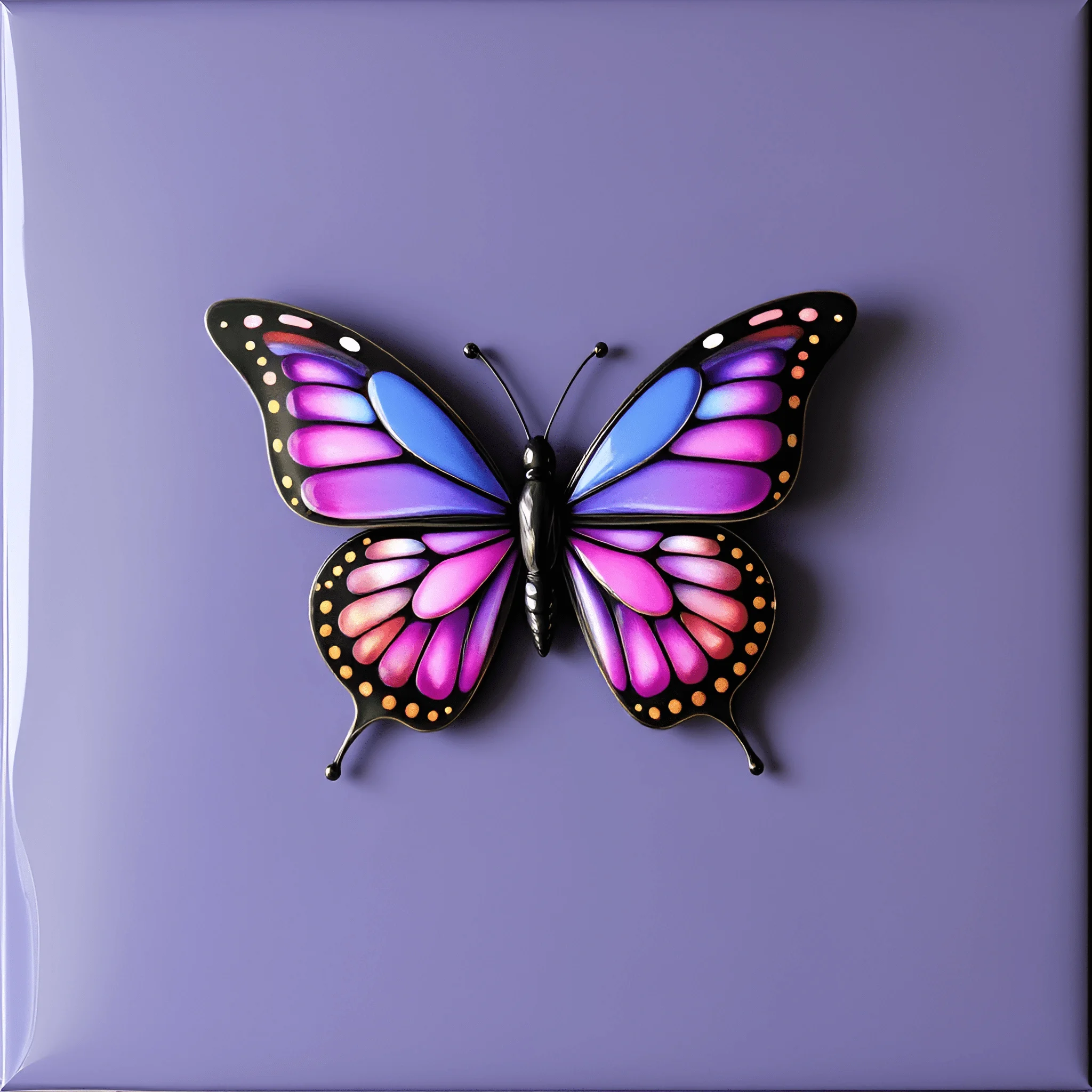 Colorful Butterfly Art on Purple Background - Free Download - AI Scribbles
