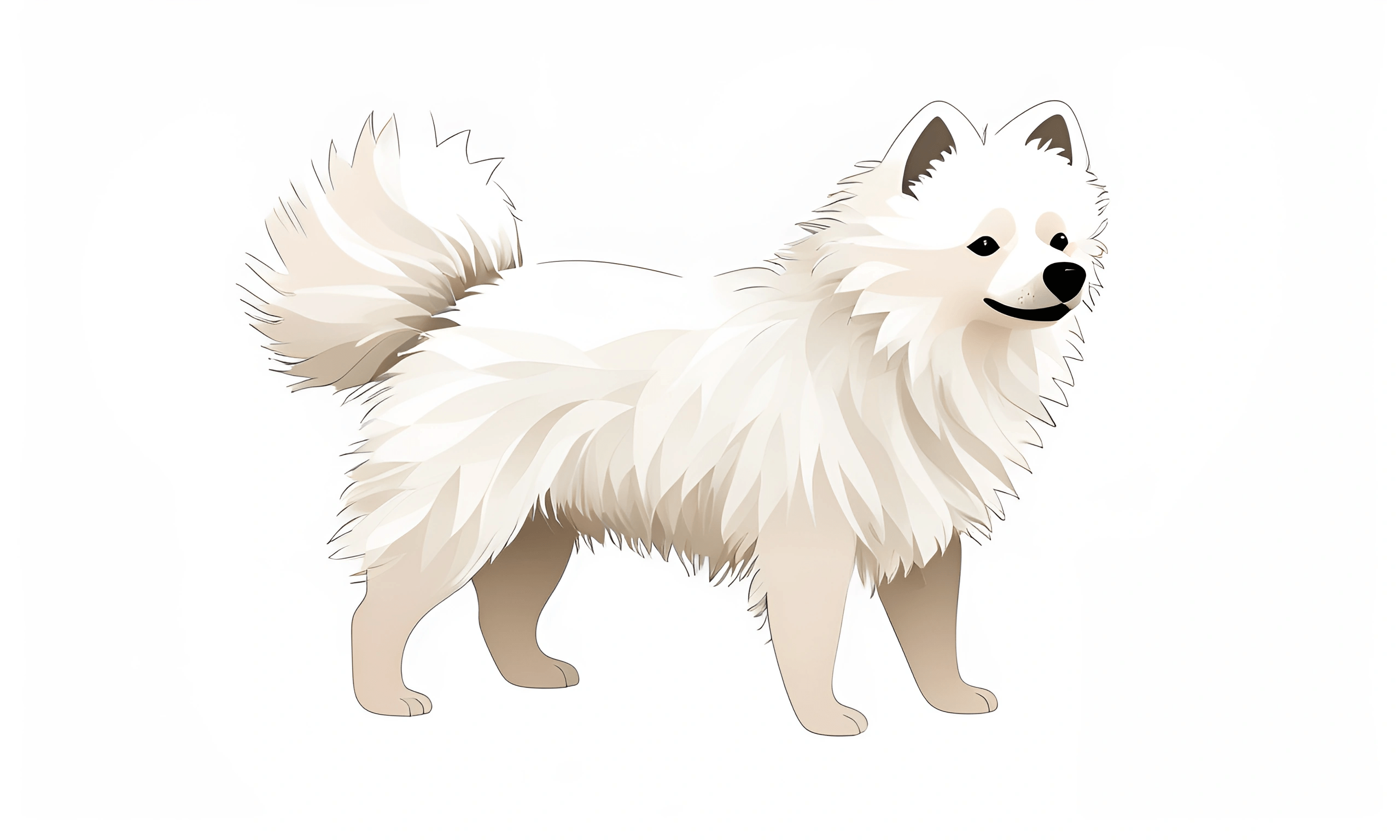 Cute Fluffy Dog Illustration - Free Download - AI Scribbles