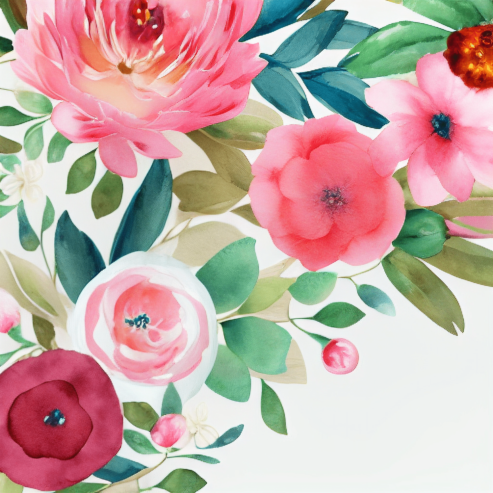 Vibrant Floral Watercolor Painting - Free Download - AI Scribbles