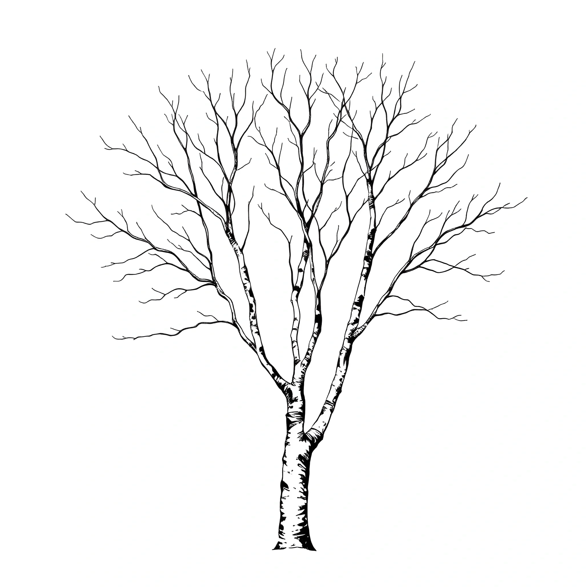 Black and White Sketch of Leafless Tree - Free Download - AI Scribbles