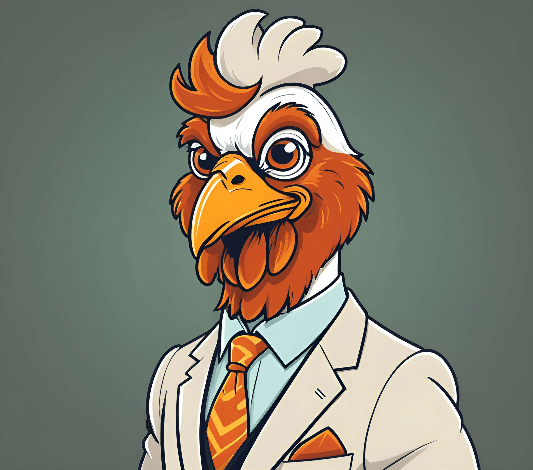 Stylish Chicken Character in Suit - Free Download - AI Scribbles